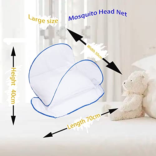 CMINGJ Portable Mosquito Head Net Foldable Pop-Up Travel Mosquito Net for Bed Free Installation-Large Size Suitable for Bedroom, Camping, nap (Large)