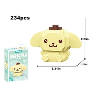 Lelcaesar Kawaii Mini Building Blocks Cute Anime Figures Toys Desk Accessories,Room Decoration,Cartoon Block Model Kit for Intelligence Education, Birthday Gift