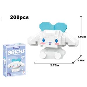 Lelcaesar Kawaii Mini Building Blocks Cute Anime Figures Toys Desk Accessories,Room Decoration,Cartoon Block Model Kit for Intelligence Education, Birthday Gift