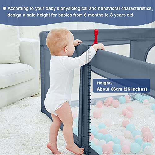 Baby Playpen, Playpen for Babies and Toddlers, Baby Play Pen for Toddler, Baby Playard with Gate, 50×50 inch Sturdy Safety Baby Fence with Anti-Slip Base, Play Yard Indoor Outdoor Kids Activity Center