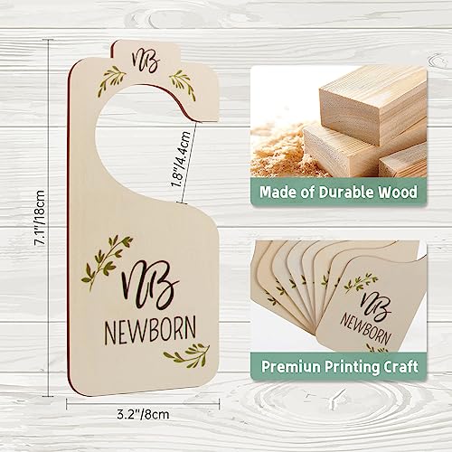 Zamwix 8PCS Baby Closet Dividers - Beautiful Wooden Double-Sided Closet Dividers for Baby from Newborn to Toddler Boho Nursery Decor Baby Clothes Size Hanger Organizer with Gift Bag