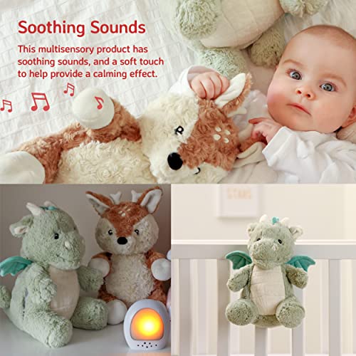 Cloud b Sound Machine with White Noise Soothing Sounds | Cuddly Stuffed Animal & Nomadic Nightlight | Record Parent Voice | Adjustable Settings & Auto-Shutoff | LoveLight™ Buddies - Drake The Dragon™