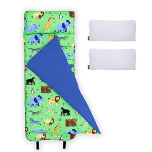 wildkin original nap mat comes with back-up removable pillow (wild animals)