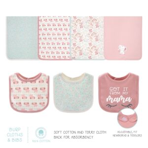 The Peanutshell Newborn Clothes & Accessories Set | 30 Piece Layette Gift Set | Fits Newborn to 3 Months | Pink Elephant & Floral