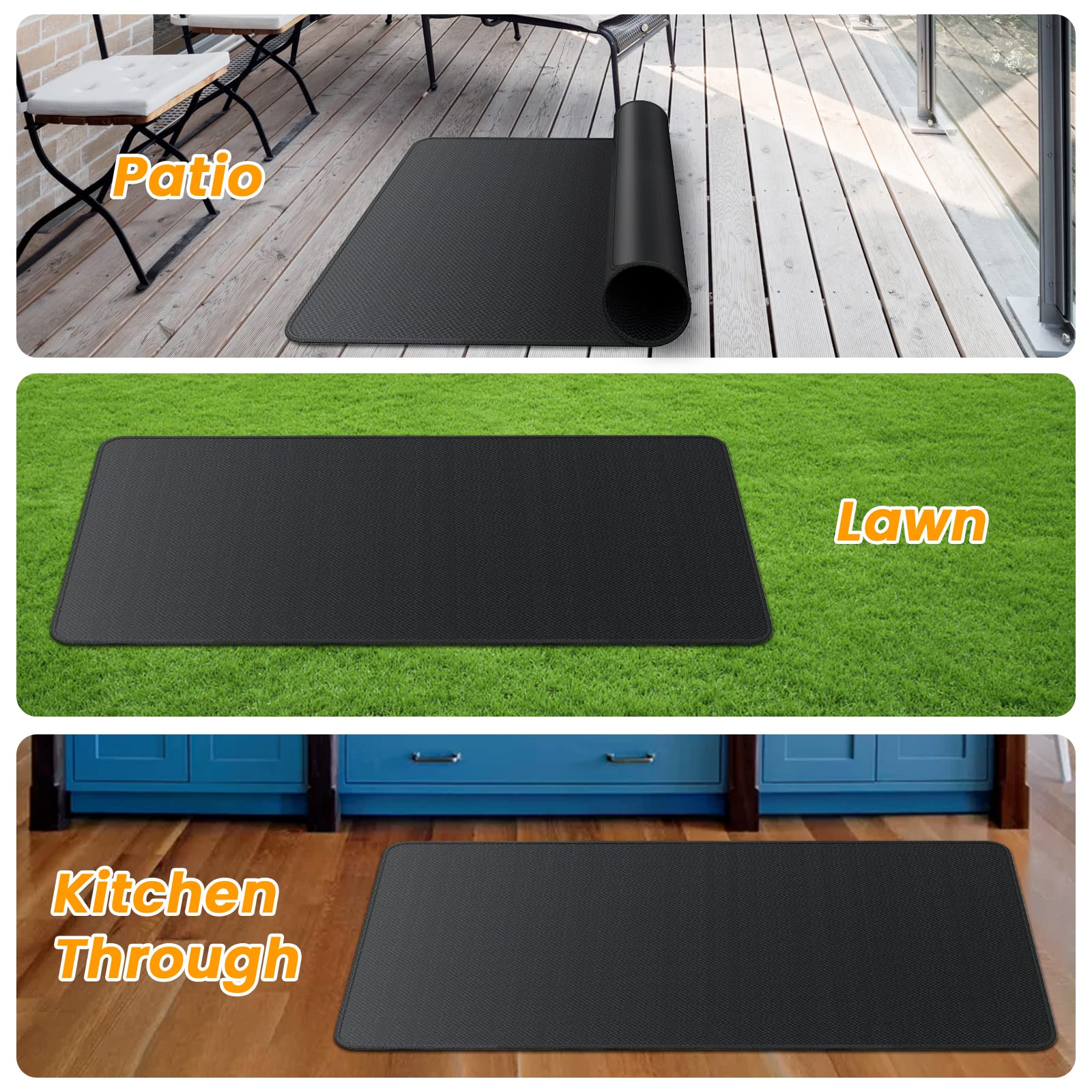 Wasmicro 70"×39" Under Grill Mat for Outdoor | Fire Pit Mat Collapsible | BBQ Fireproof Grill Pad | Lawns, Decks, Patios, Fireplace Protective Mats | Waterproof, Oil-Proof, Washable [Extra Large]