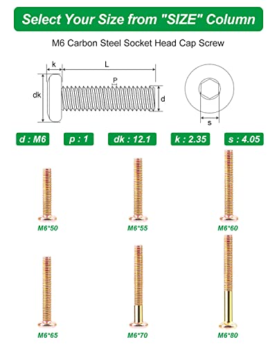 Crib Screws Replacement Set - M6 Socket Head Screws Bolts for Delta/Graco/Dream On Me Baby Bed - Replacement Hardware for Furniture Chair Table Desk Bed Frame (M6 x 20 mm -20PCS)