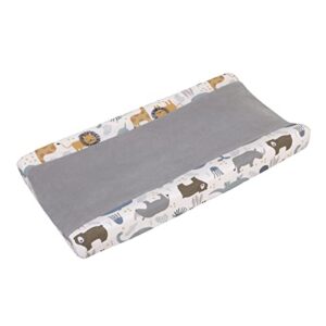 nojo zoo animals super soft changing pad cover