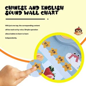 NUOBESTY Talking Fruit Chinese Room Kindergarten Activities Toddler Wall Chart Battery Baby Audio No Supplies Nursery Posters Picture Educational English Homeschool Learning Spelling