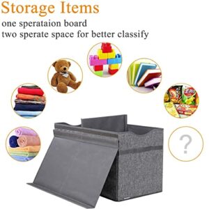 VICTOR'S Kids Toy Box Chest - Extra Large Lightweight Collapsible Toy Storage Organizer Boxes Bins Baskets for Kids, Boys, Girls, Nursery Room, Playroom, Closet (Dark Grey)