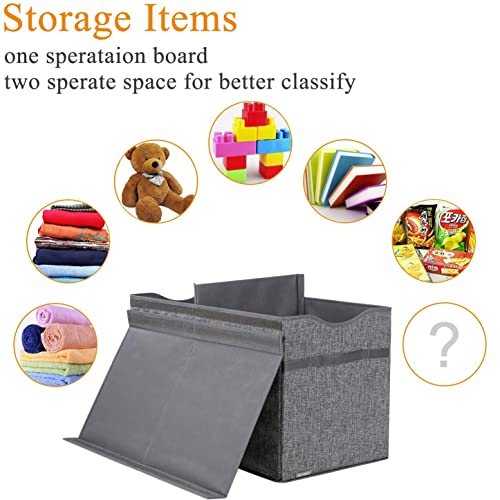 VICTOR'S Kids Toy Box Chest - Extra Large Lightweight Collapsible Toy Storage Organizer Boxes Bins Baskets for Kids, Boys, Girls, Nursery Room, Playroom, Closet (Dark Grey)