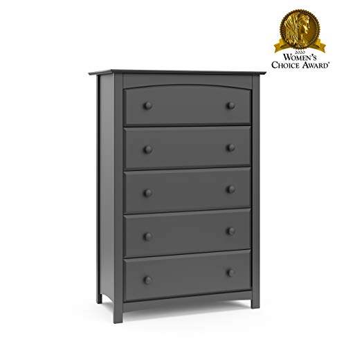 Storkcraft Kenton 5 Drawer Dresser (Gray) & STORKCRAFT Alpine 6 Drawer Dresser - Gray