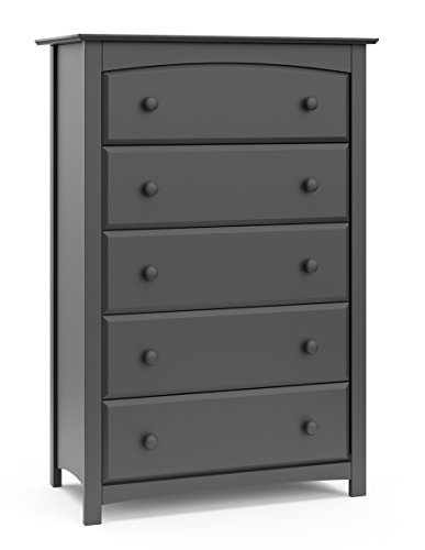 Storkcraft Kenton 5 Drawer Dresser (Gray) & STORKCRAFT Alpine 6 Drawer Dresser - Gray