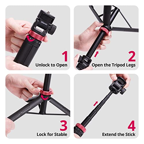 59in Selfie Tripod for Camera Gopro - ULANZI MT-71 Invisible Long Extendable Selfie Vlog Handle Portable Lightweight Tripod Stand 7 Sections for Gopro Hero 11 10 9 8 7 Black/insta360 One DJI Action