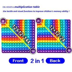 2 in 1 Multiplication Table and Digital Addition Table P0PP Math Toy, DK-SIMINA Rainbow Dimple Fingertip Toy, Multiplication Table Math Manipulation Game, Create Various Math Operations (1 PCS)