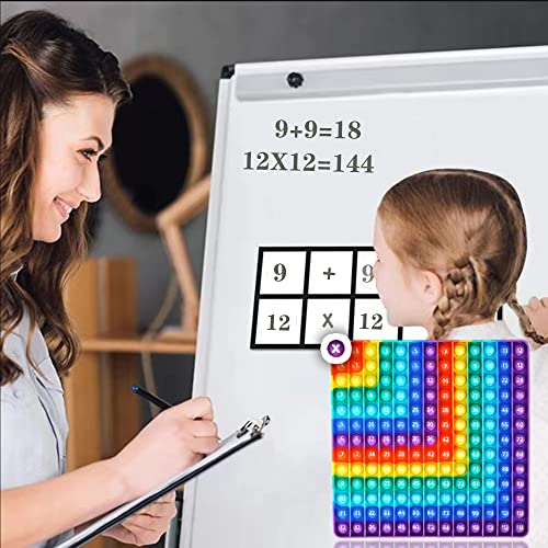 2 in 1 Multiplication Table and Digital Addition Table P0PP Math Toy, DK-SIMINA Rainbow Dimple Fingertip Toy, Multiplication Table Math Manipulation Game, Create Various Math Operations (1 PCS)