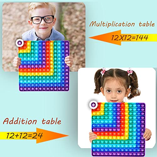 2 in 1 Multiplication Table and Digital Addition Table P0PP Math Toy, DK-SIMINA Rainbow Dimple Fingertip Toy, Multiplication Table Math Manipulation Game, Create Various Math Operations (1 PCS)