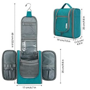 Narwey Hanging Travel Toiletry Bag Cosmetic Make up Organizer for Women and Men (Medium, Teal)