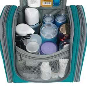 Narwey Hanging Travel Toiletry Bag Cosmetic Make up Organizer for Women and Men (Medium, Teal)