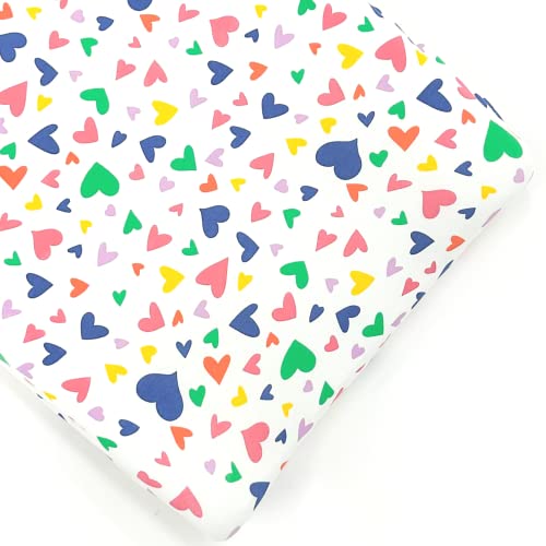 Norani Baby Changing Pad Cover | Softest Organic Cotton | Diaper Changing Pad Cover | Fitted | Infant and Toddler | Nursery | Colorful Hearts