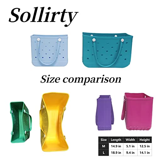 Sollirty Beach Bag Rubber Tote Bag, Waterproof and Sandproof Outdoor Open Rubber Beach Bag, Used for Beach Sports and Camping Sports(Yellow,Medium)