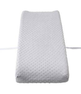 blackleaf baby plush minky dot changing pad covers, minky diaper changing table pad sheet covers for newborns infants baby boys girls (glacier gray)