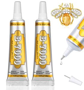 flexible and strong b7000 glue - 15ml (2 pack) - multi-purpose adhesive for crafts, jewelry, and repairs