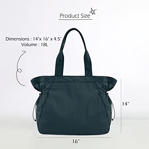 ODODOS 18L Side-Cinch Shopper Bags Lightweight Shoulder Bag Tote Handbag for Shopping Workout Beach Travel, Deep Navy