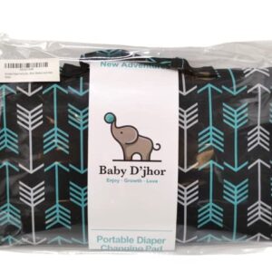 Portable Diaper Changing Pad by BabyDJhor, Open with One Hand, Unisex Baby Style, Excellent to Travel, Camping, Vacations, Gift, Register List and More. Newborn and Infant.