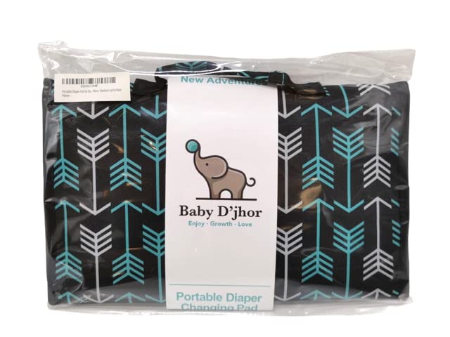 Portable Diaper Changing Pad by BabyDJhor, Open with One Hand, Unisex Baby Style, Excellent to Travel, Camping, Vacations, Gift, Register List and More. Newborn and Infant.