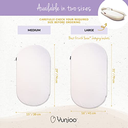 YUNIOO™ Foam Changing Pad. Moses Basket or Oval Bassinet Mattress Pad with Waterproof & Ultra Soft Cover. Replacement Diaper Changer Station Mattress. Changing Table Topper for Dresser. 29” x 15”