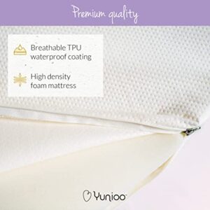 YUNIOO™ Foam Changing Pad. Moses Basket or Oval Bassinet Mattress Pad with Waterproof & Ultra Soft Cover. Replacement Diaper Changer Station Mattress. Changing Table Topper for Dresser. 29” x 15”