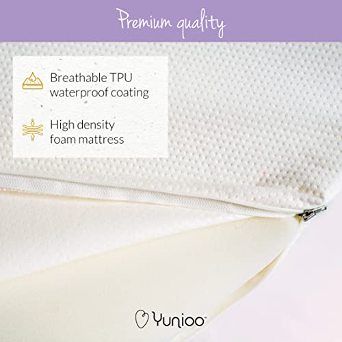 YUNIOO™ Foam Changing Pad. Moses Basket or Oval Bassinet Mattress Pad with Waterproof & Ultra Soft Cover. Replacement Diaper Changer Station Mattress. Changing Table Topper for Dresser. 29” x 15”