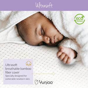 YUNIOO™ Foam Changing Pad. Moses Basket or Oval Bassinet Mattress Pad with Waterproof & Ultra Soft Cover. Replacement Diaper Changer Station Mattress. Changing Table Topper for Dresser. 29” x 15”