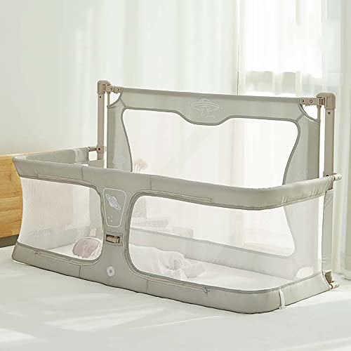 Baby Bedside Sleeper, 3 in 1 Folding Portable Crib, breathable and visible mesh window, soft washable liner cover and sturdy aluminum alloy,Easy to Assemble, baby bassinets bedside sleeper Stationary