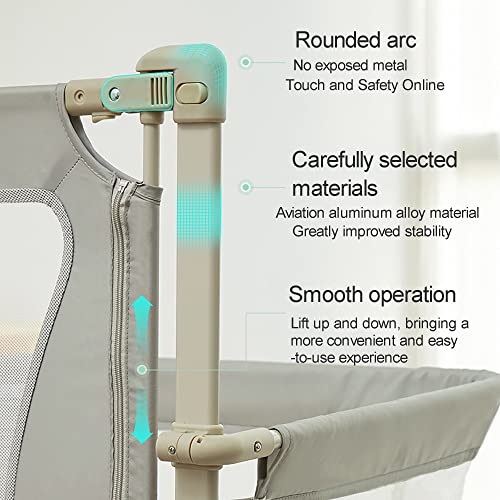 Baby Bedside Sleeper, 3 in 1 Folding Portable Crib, breathable and visible mesh window, soft washable liner cover and sturdy aluminum alloy,Easy to Assemble, baby bassinets bedside sleeper Stationary