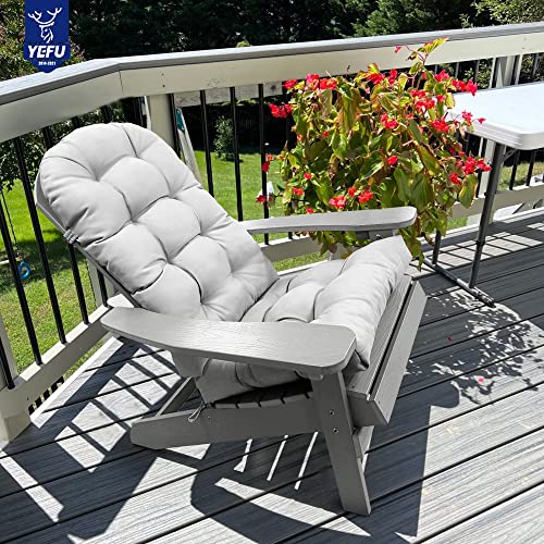 YEFU Adirondack Chair Cushion, Rocking Chair Cushions High Back, Thickened Patio Chair Pad for Indoor and Outdoor, 49x20x5 Inch, Gray