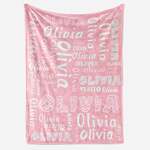 Personalized Gifts for Baby Kids with Customized Name, Personalized Baby Blankets for Birthday Gifts, Unique Custom Baby Blanket, Baby Girl Gifts, Customized Gifts with text for Daughter Niece Her