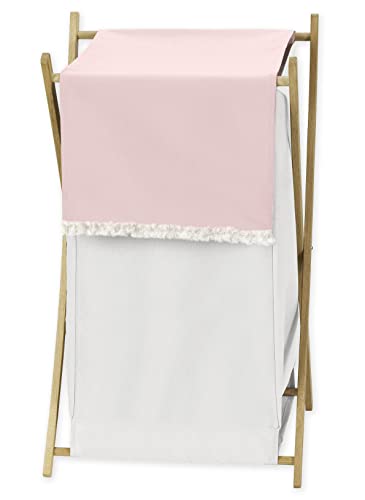 Sweet Jojo Designs Boho Chic Pink Modern Pastel Baby Kid Clothes Laundry Hamper - Bohemian Geometric Elegant Cream Off White Ivory Mid Century Retro Abstract Tuft Tufted for Color Block Collection