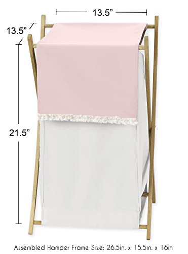 Sweet Jojo Designs Boho Chic Pink Modern Pastel Baby Kid Clothes Laundry Hamper - Bohemian Geometric Elegant Cream Off White Ivory Mid Century Retro Abstract Tuft Tufted for Color Block Collection