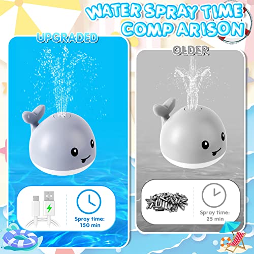 【2023 Upgrade】 Baby Bath Toys Gifts, Rechargeable Whale Baby Toys, Light Up Bath Toys for Toddlers, Sprinkler Bathtub Toys for Infants Kids, Spray Water Bath Toy, Pool Bathroom Tub Baby Toy