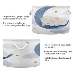 kigai Sheep Cotton Rope Basket Large Round Baby Laundry Basket Toy Blanket Books Storage Bin