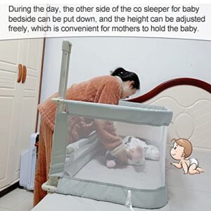 3 in 1 Baby bassinets bedside sleeper,120x50cm,co sleeper for baby in bed,Portable Crib,co sleeper bassinet attach to bed,baby beds,breathable and visible mesh window and sturdy aluminum alloy ( Color