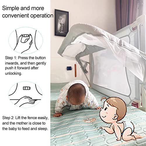 3 in 1 Baby bassinets bedside sleeper,120x50cm,co sleeper for baby in bed,Portable Crib,co sleeper bassinet attach to bed,baby beds,breathable and visible mesh window and sturdy aluminum alloy ( Color