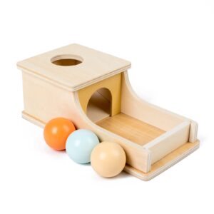 busy edition montessori toys object permanence box wooden ball drop baby play for 6 month 1 2 3 year old toddlers infant early age toy