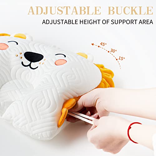 Reidio Newborn Pillow Adjustable Baby Head Pillow Soft and Breathable Baby Pillows for Sleeping Ergonomic Design Washable (3#Tiger)