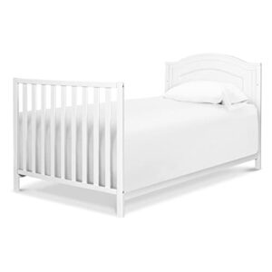 DaVinci Charlie Folding Portable 3-in-1 Convertible Mini Crib and Twin Bed in White, Removable Wheels, Greenguard Gold Certified