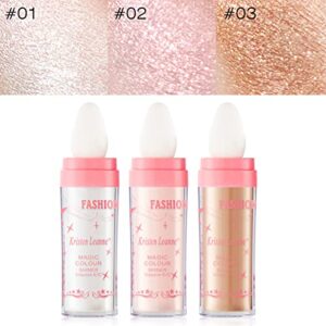 Polvo De Hadas Highlighter Powder Stick, Body Glitter Powder Stick, High Gloss Fairy Glitter, Sparkle Patting Powder, for Face Eyes Lips Hair Body, Christmas Gifts for Girls (#01 White Moonbeam)