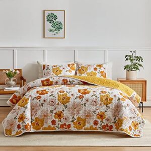 uozzi bedding quilt set queen full size 88x88 3 pc reversible soft microfiber lightweight coverlet bedspread summer comforter set bed cover for all season (1 quilt+ 2 shams)