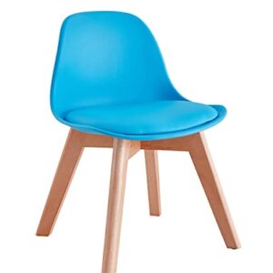 BB Chairs, Wooden Legs, PP Backed Cushions, Blue, Set of 2