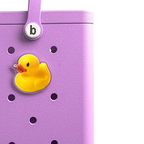 BOGGBeans Rubber Ducky Charm for Bogg Bag, Simply Southern Totes, and Similar Styles. Acrylic 3" Animal Charm Accessories for Beach Totes